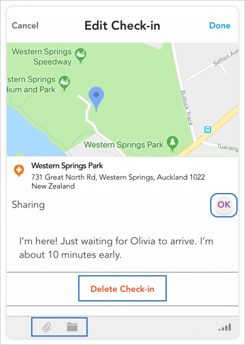 Check-Ins | Parents - Mobile | OurFamilyWizard